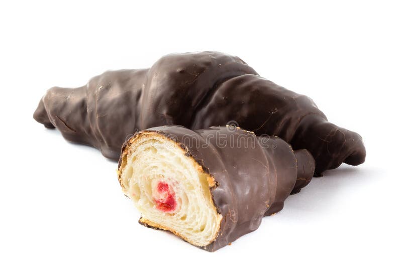 Croissant on White Background Stock Photo - Image of delicious, food ...
