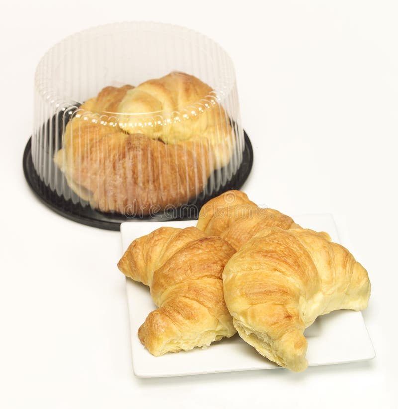 Croissants stock image. Image of plate, plastic, container - 1195873