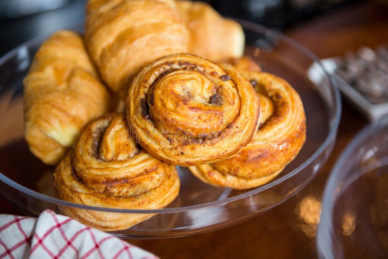 Croissants on cake stand stock image. Image of fresh - 88456719