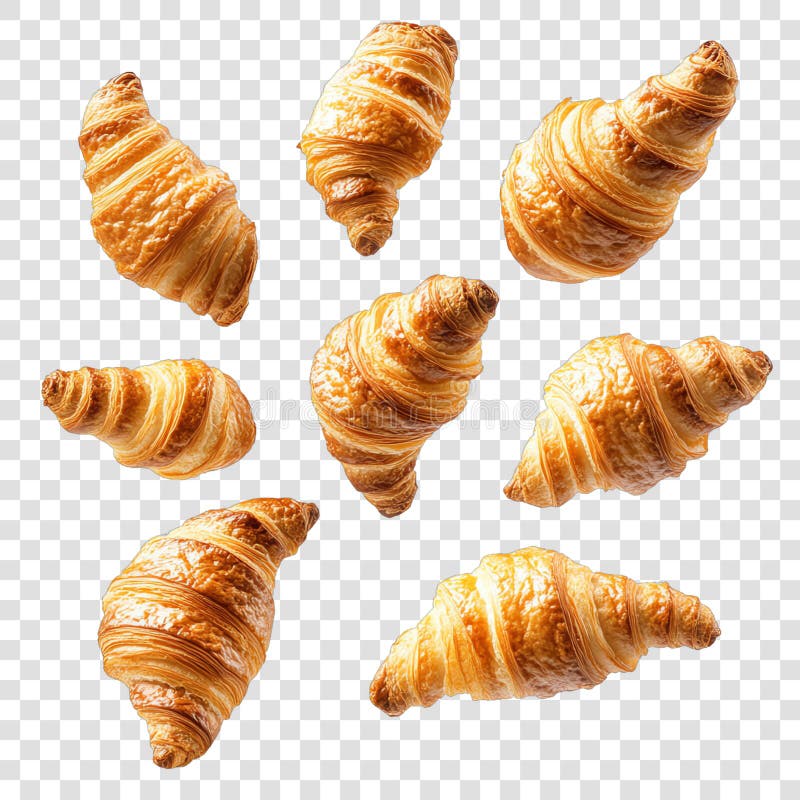 Croissants Fresh Falling in the Air Stock Image - Illustration of sweet ...