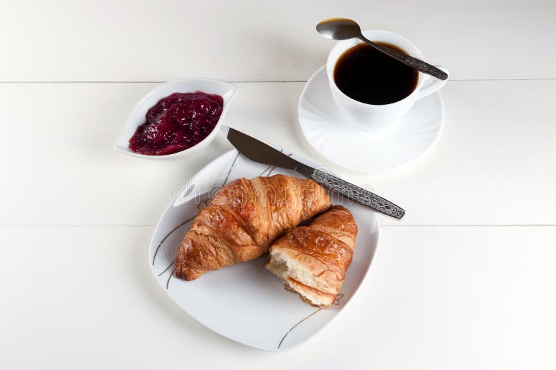 Croissants light stock image. Image of froth, meal, pastry - 46212837