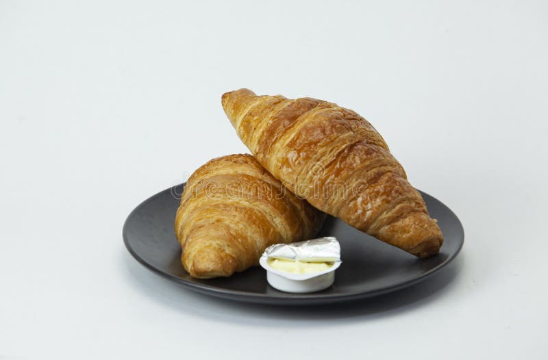 Croissants on Plate stock photo. Image of pastry, fresh - 41782090