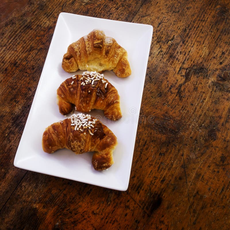 Croissants stock photo. Image of foodporn, dish, bakery - 64619014