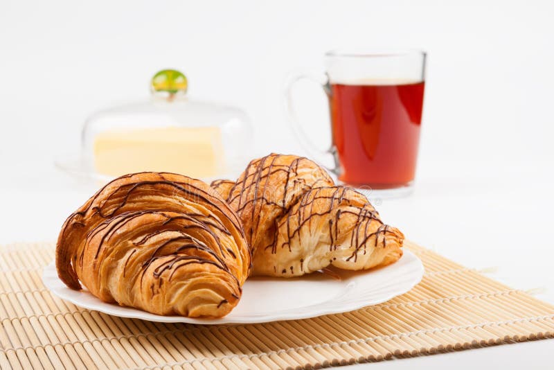 Croissants and Tea stock photo. Image of brown, life - 40085430
