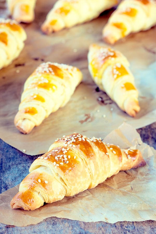 Croissants time stock image. Image of dessert, bakery - 40837879