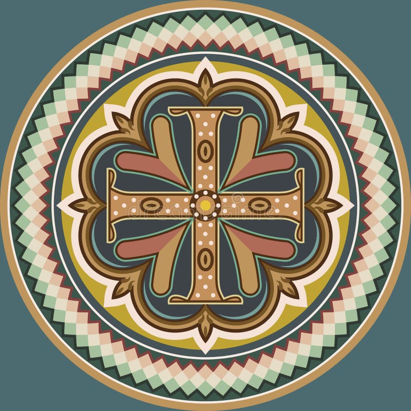 Croix bizantine illustration de vecteur. Illustration du type - 96972000