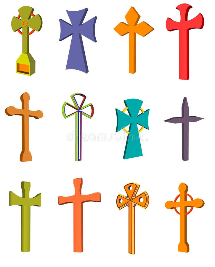 Croix Chrétienne Le Crucifix De Jésus-Christ, Différentes Formes D ...