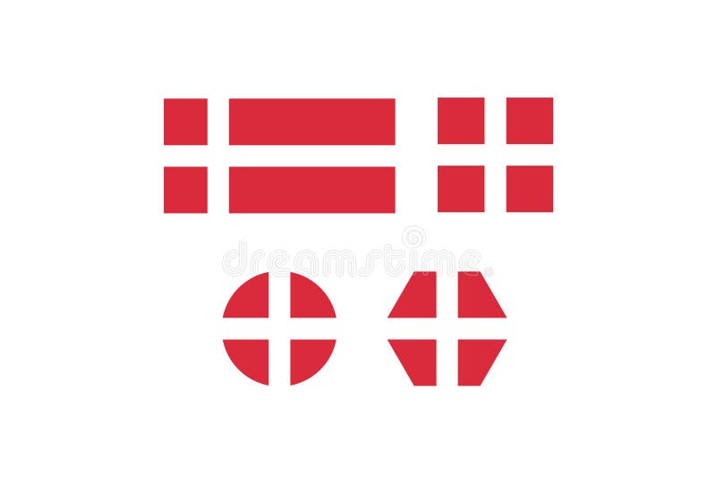 Croix Rouge Et Blanche De Drapeau National Du Danemark Illustration de ...