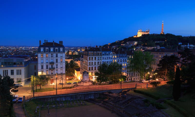 Croix-Rousse view stock image. Image of dame, center - 71908759