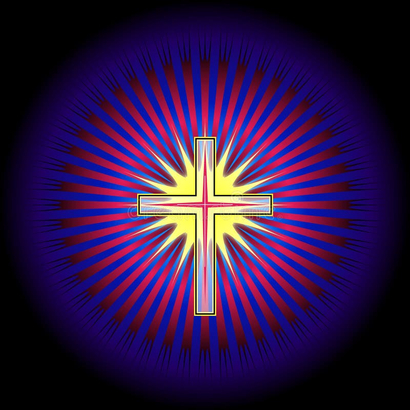 Croix Sainte, Louange Dieu, Illumination Spirituelle Illustration de ...