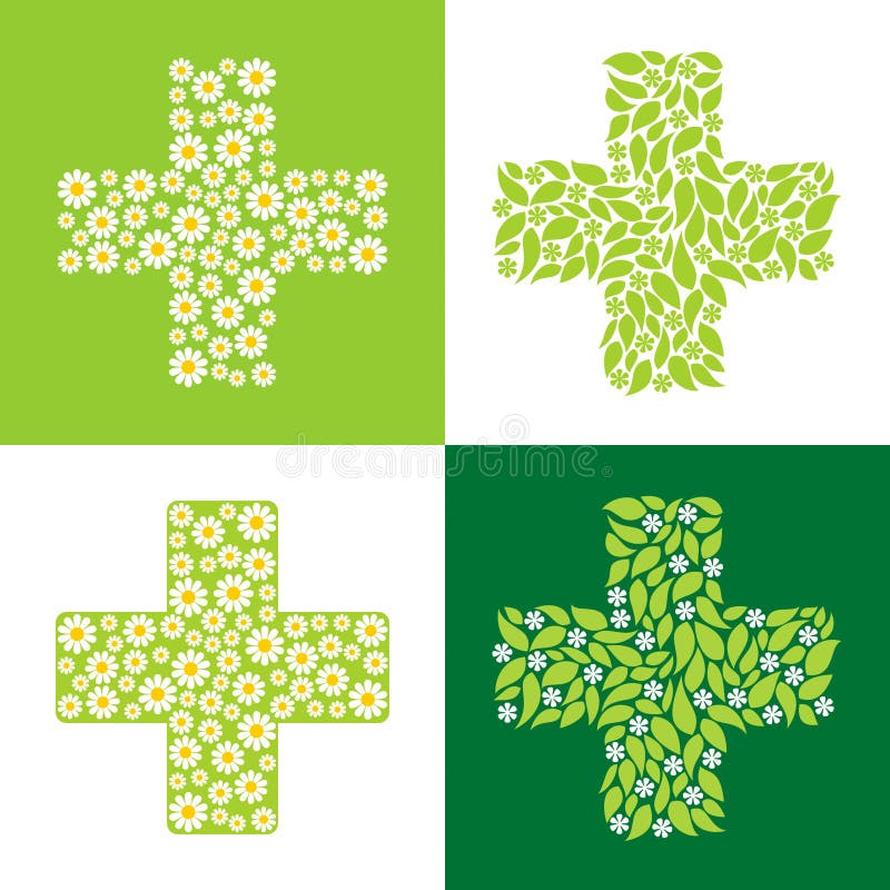 Croix verte illustration de vecteur. Illustration du vecteur - 47704258