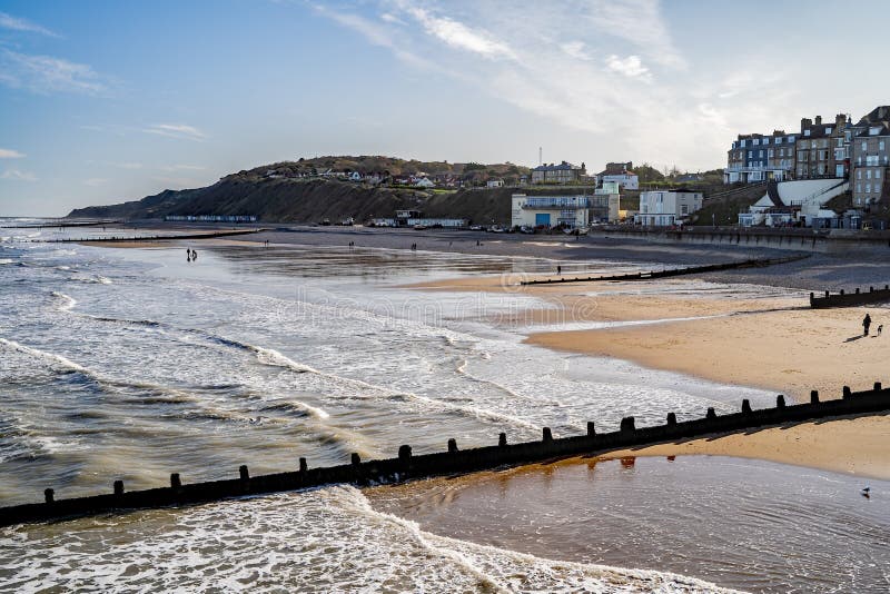 A View Over Cromer Beach on the North Norfolk Coast Stock Image - Image ...
