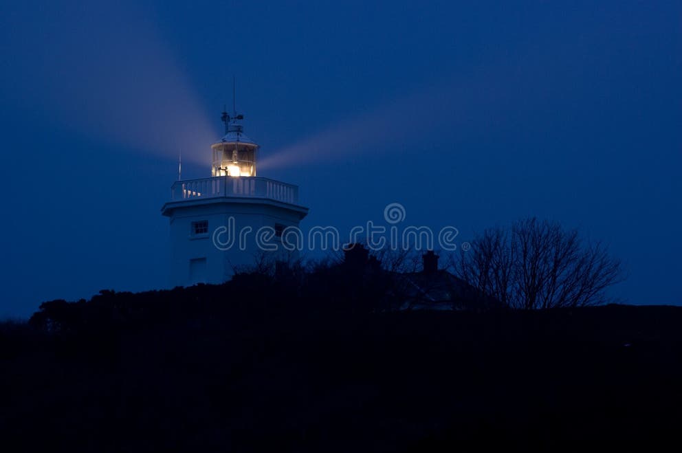 Cromer lighthouse at night stock image. Image of nautical - 19724589