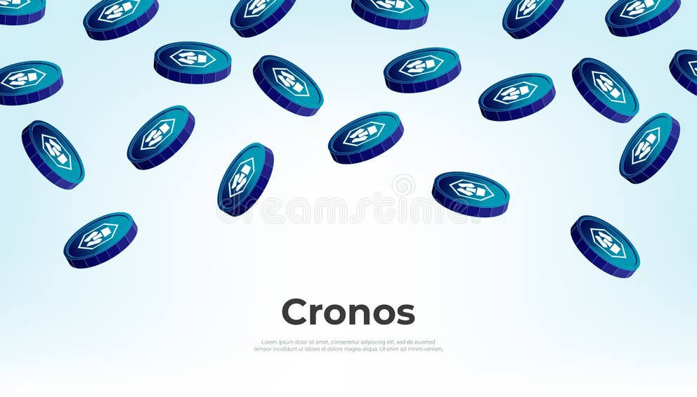 Cronos CRO Coin Falling from the Sky. CRO Cryptocurrency Concept Banner ...