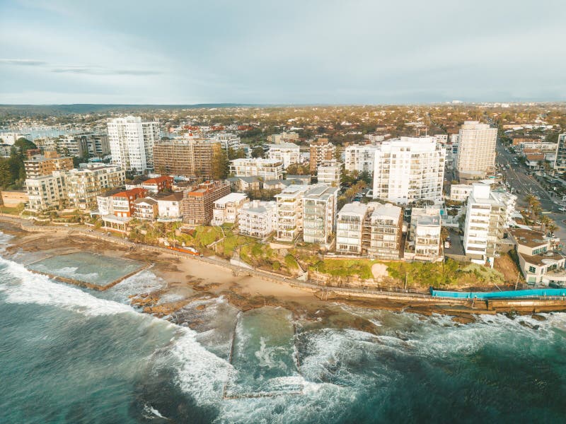 Cronulla Ocean Rock Pools and Cityscape Stock Photo - Image of vacation ...