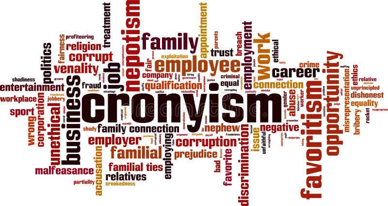 Cronyism word cloud stock vector. Illustration of opportunity - 170867704