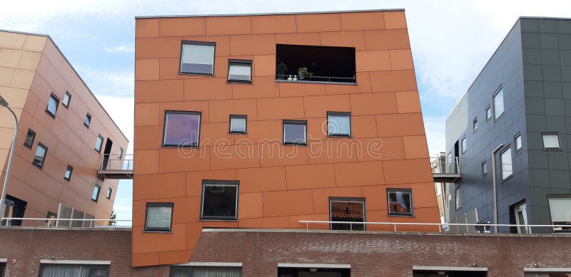 Crooked Building in Vlissingen, Netherlands Stock Image - Image of ...