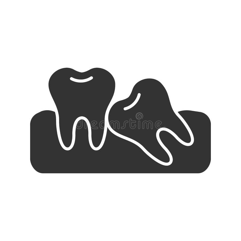 Crooked teeth glyph icon stock vector. Illustration of orthodontic ...