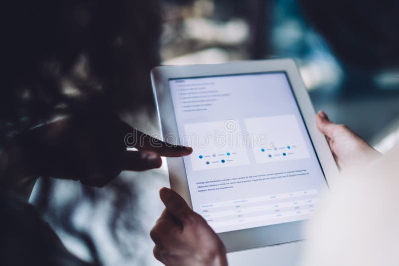 Crop Businesswomen Using Tablet in Office Stock Image - Image of ...