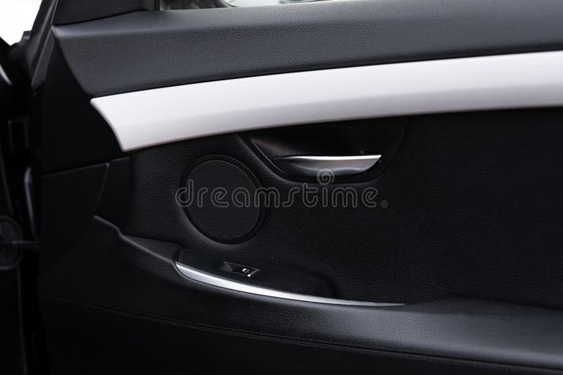Crop of Car Door Panel with Array of Technologically Advanced Switches ...