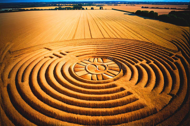 Crop circle formation stock illustration. Illustration of cereal ...