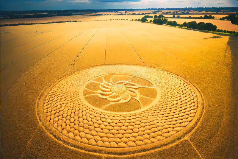Crop circle formation stock illustration. Illustration of early - 267857699
