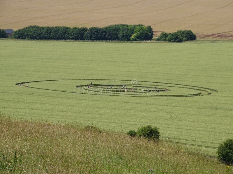 A Crop Circle Viewed from Hackpen Hill. Stock Image - Image of visible ...