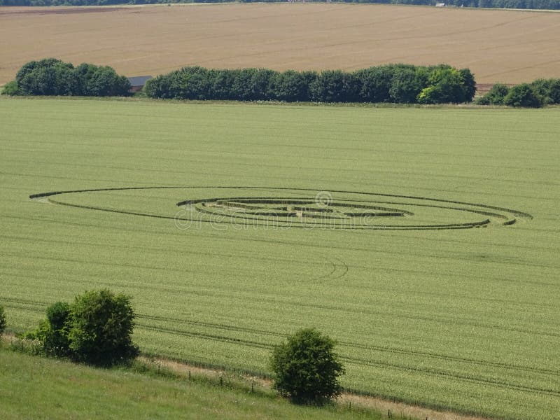 A Crop Circle Viewed from Hackpen Hill. Stock Photo - Image of ...