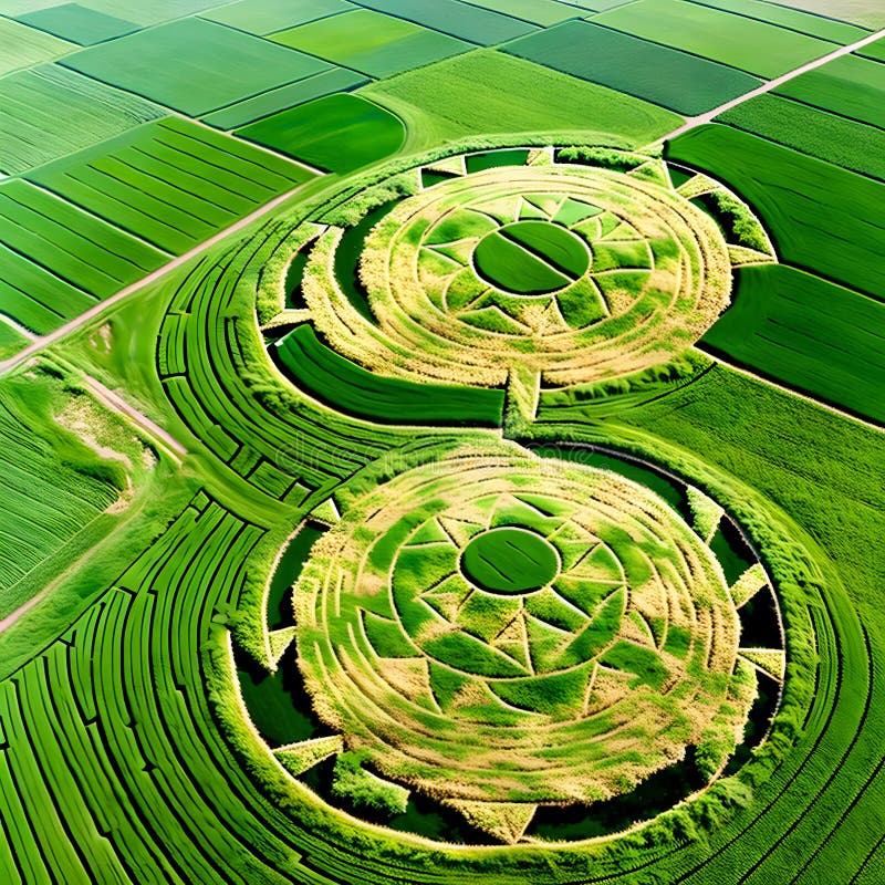 Crop circles, AI-Generatet stock illustration. Illustration of alien ...