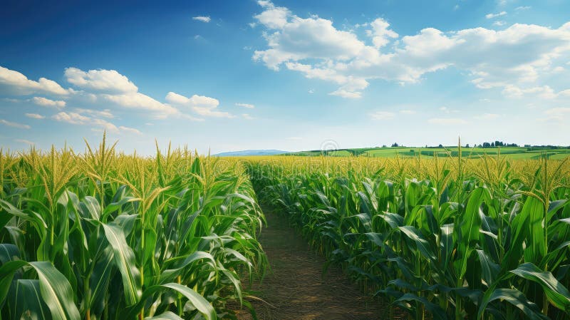 Crop corn farm stock illustration. Illustration of stalks - 305897492