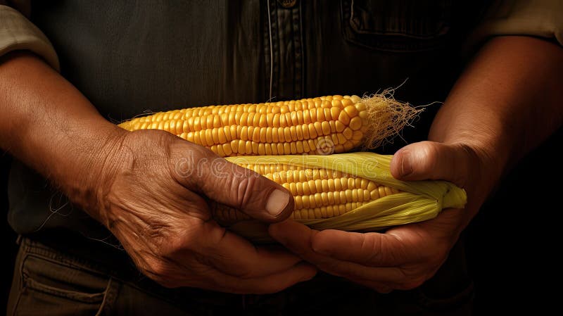 Crop corn hand stock illustration. Illustration of agriculture - 305990136