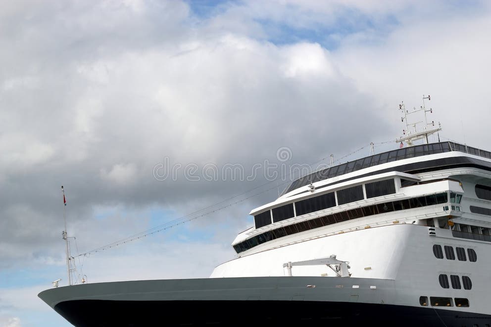 Crop of Cruise Ship with Clouds Stock Image - Image of travel, cruise ...