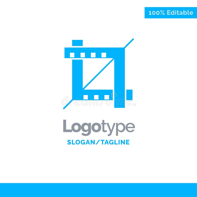 Crop, Design, Graphic Blue Solid Logo Template. Place for Tagline Stock ...
