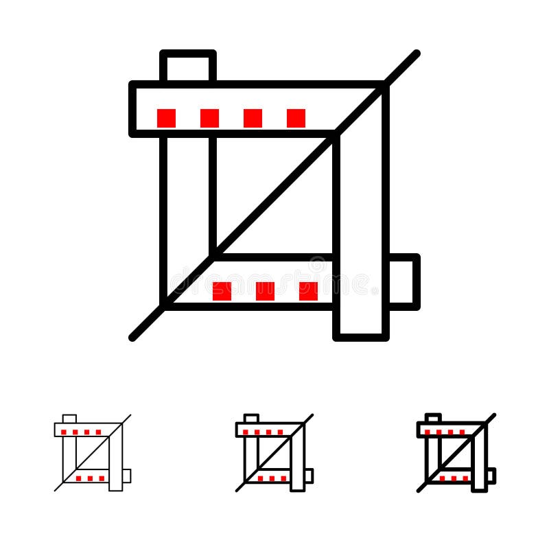 Crop, Design, Graphic Bold and Thin Black Line Icon Set Stock Vector ...