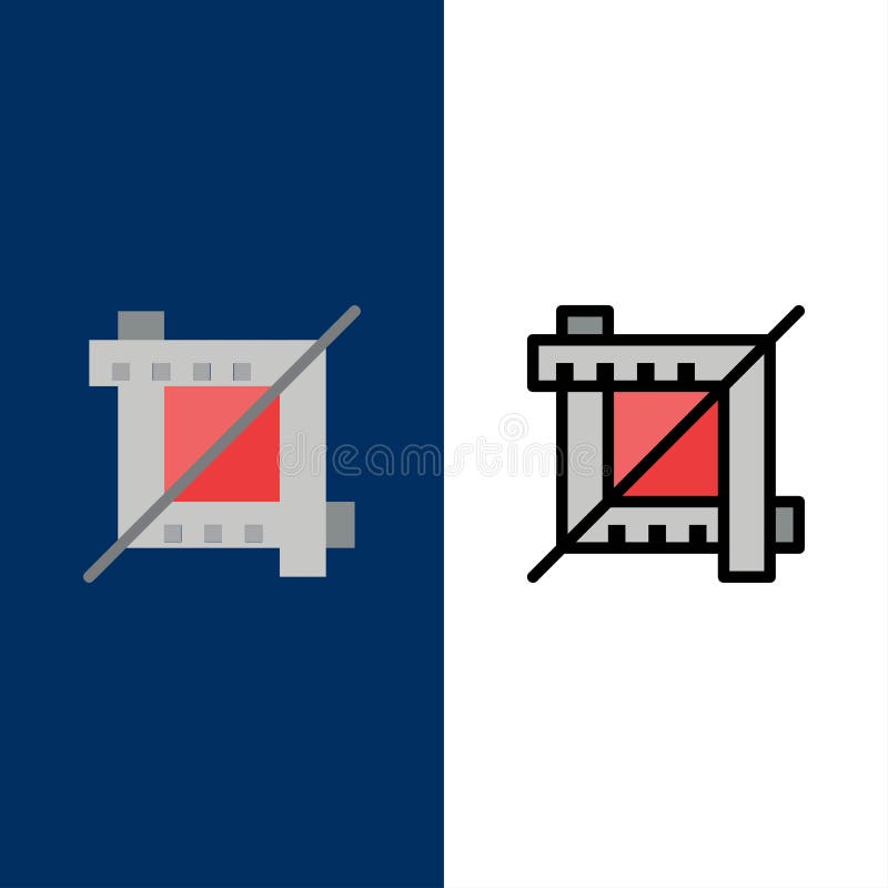 Crop, Design, Graphic Icons. Flat and Line Filled Icon Set Vector Blue ...