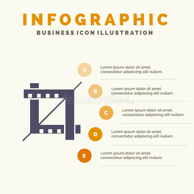 Crop, Design, Graphic Solid Icon Infographics 5 Steps Presentation ...