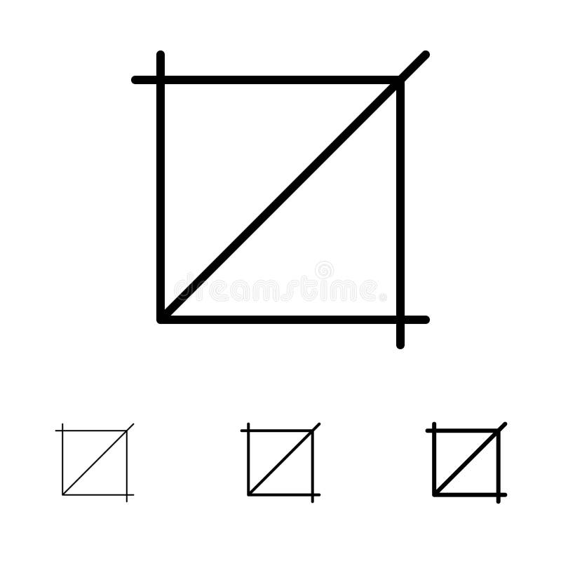 Crop, Design, Tool Bold and Thin Black Line Icon Set Stock Vector ...