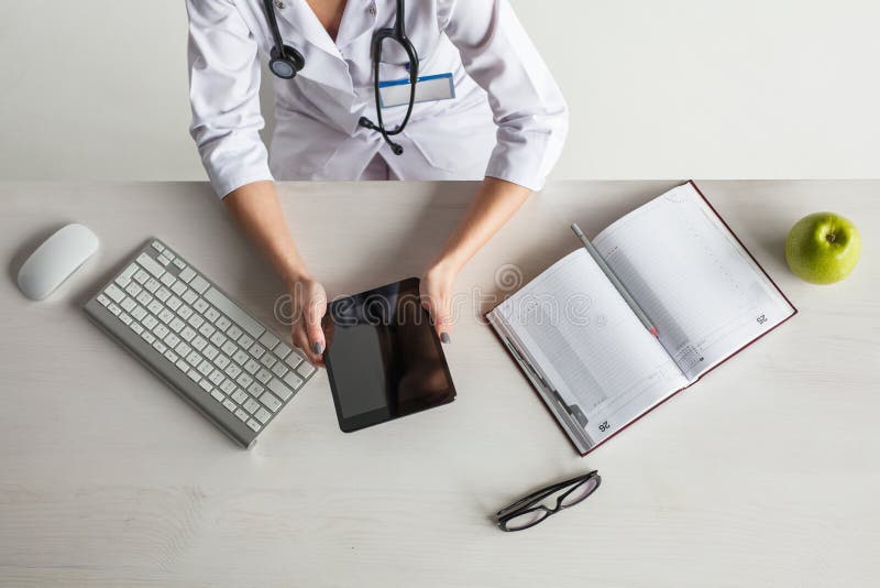 Crop doctor at desktop stock photo. Image of confident - 94669752