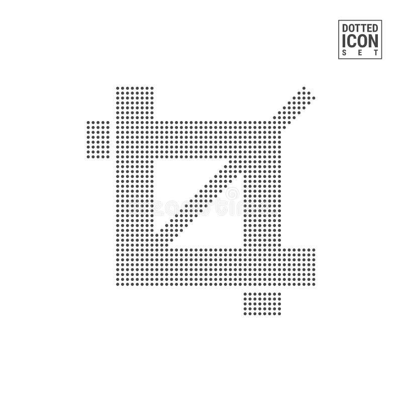 Crop Dot Pattern Icon. Cut Dotted Icon Isolated on White. Vector ...