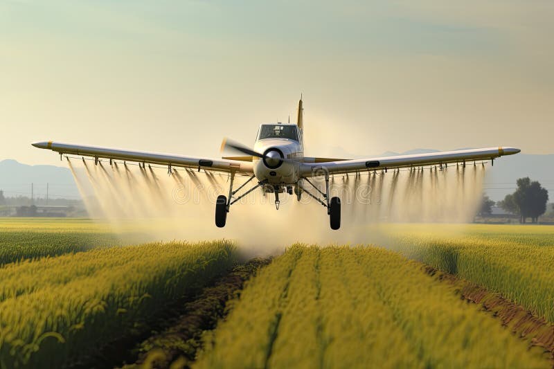 Crop Duster Plane Spraying Crops. Stock Photo - Image of spray, economy ...