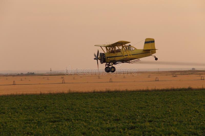 A Crop Duster Aircraft Against a Sunrise Sky.. Stock Photo - Image of ...