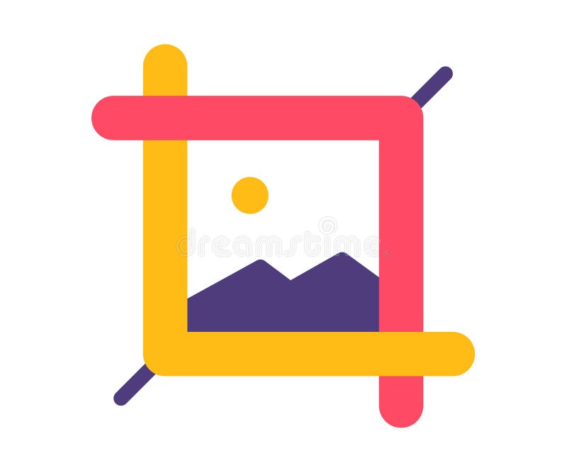 Crop Edit Resize Single Isolated Icon with Flat Style Stock Vector ...