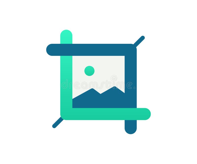 Crop Edit Resize Single Isolated Icon with Gradient Style Stock Vector ...