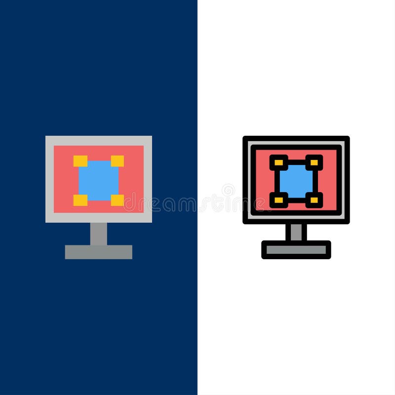 Crop, Graphics, Design, Program, Application Icons. Flat and Line ...