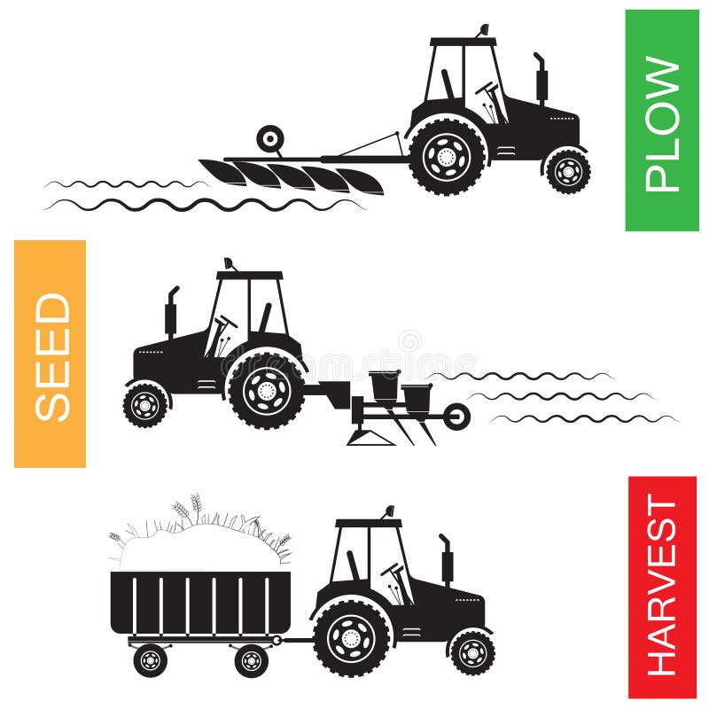 Crop Growing and Harvesting of Agriculture Stock Vector - Illustration ...