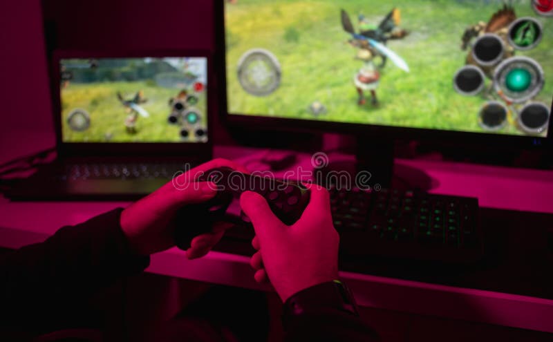 Closeup of People Playing Online Game on Mobile Phone Stock Image ...