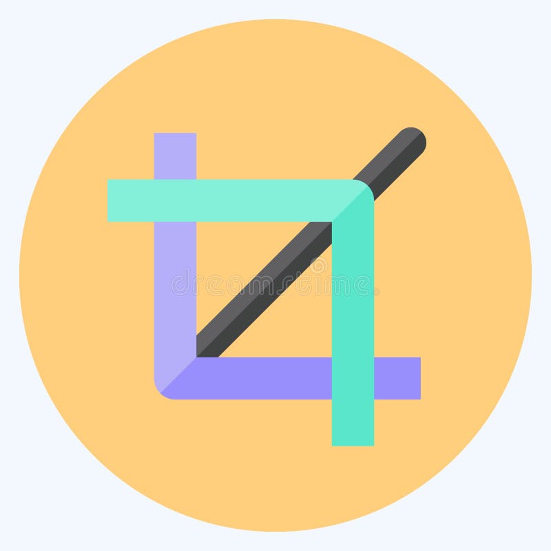 Crop Icon in Trendy Flat Style Isolated on Soft Blue Background Stock ...