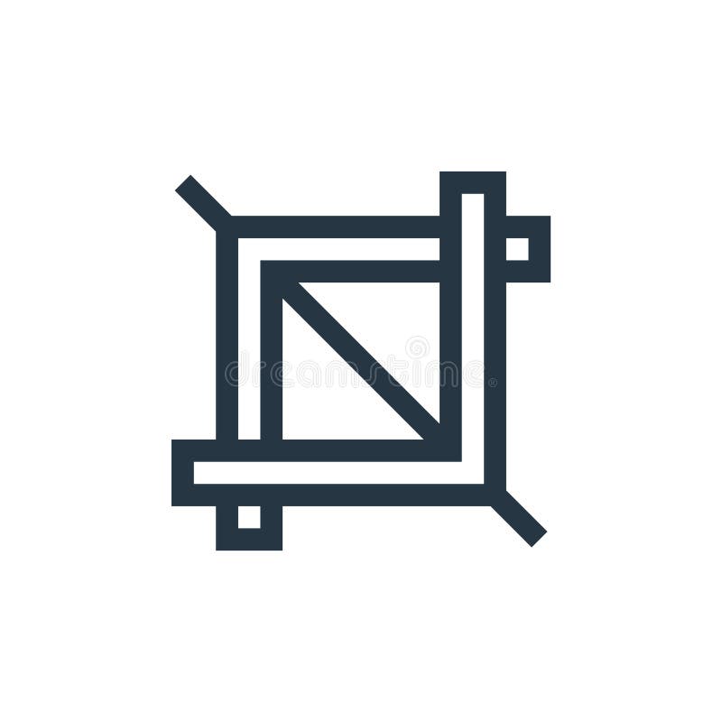 Crop Icon Vector from Vector Editing Concept. Thin Line Illustration of ...