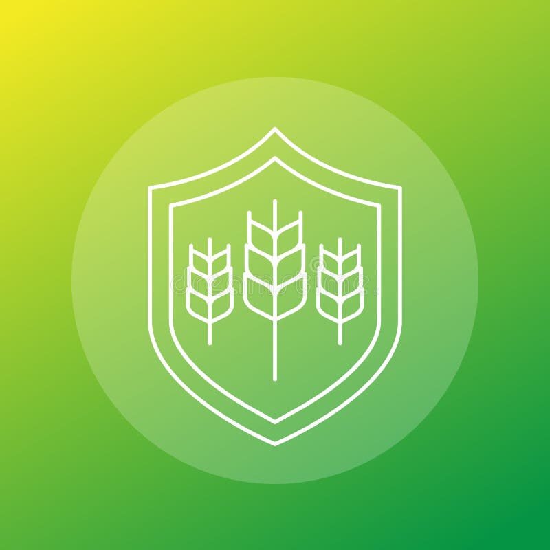 Crop Protection Icon. Crop Insurance Concept. Shield Line Icon. Vector ...