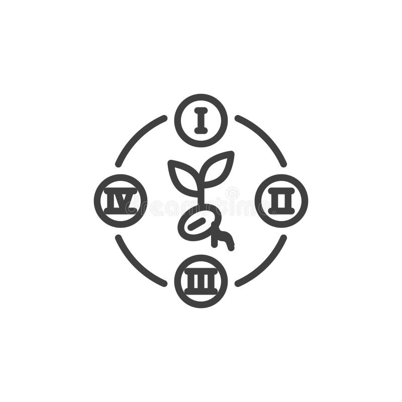 Crop rotation line icon stock vector. Illustration of icon - 289972637